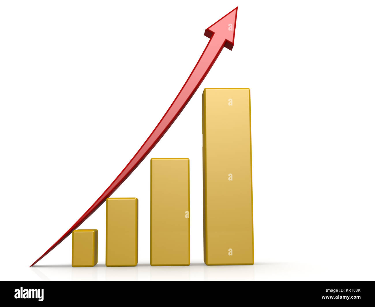 Upward graph with yellow bar Stock Photo - Alamy