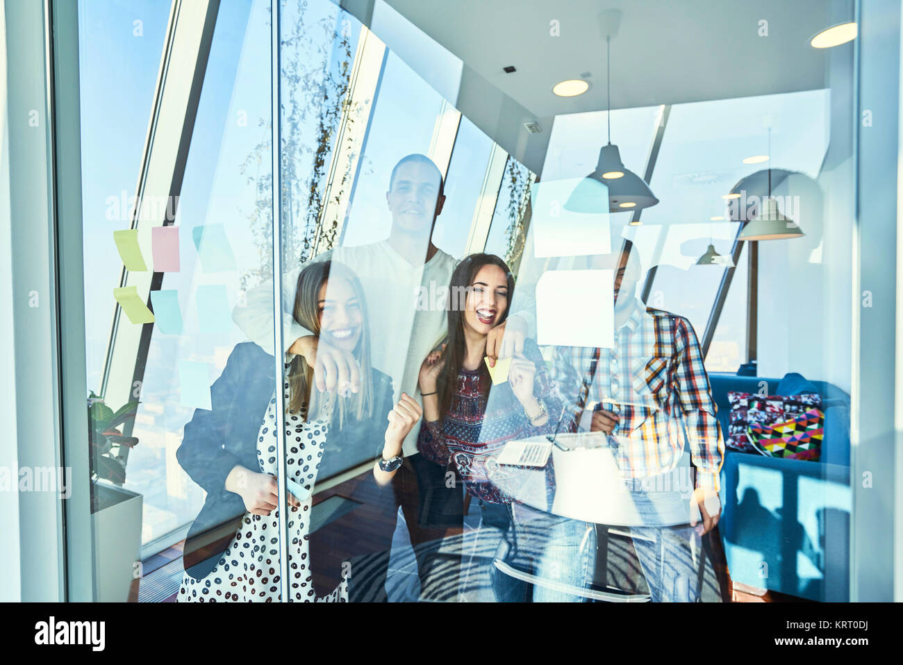 business, startup, planning, management and people concept - happy ...