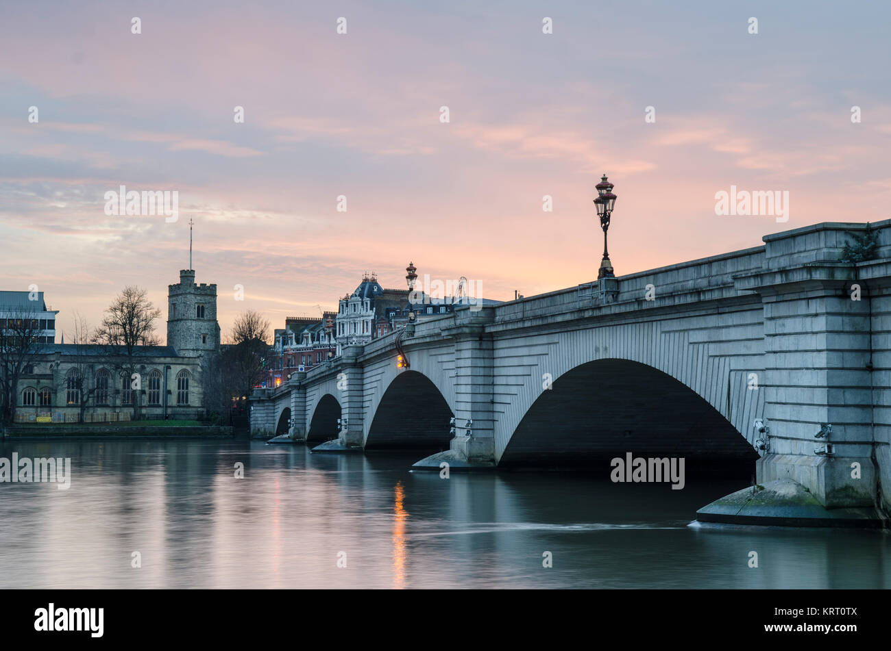 Putney Bridge in south west London linking Putney and Fulham Stock ...