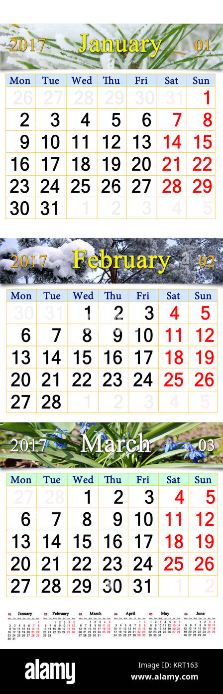 Calendar Month January February March Stock Photos & Calendar Month ...