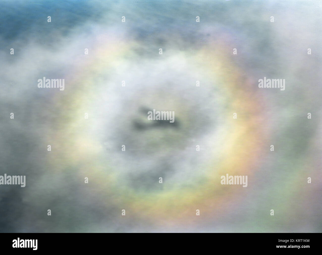 Rainbow circle as a phenomenon around the shadow of a sports plane ...