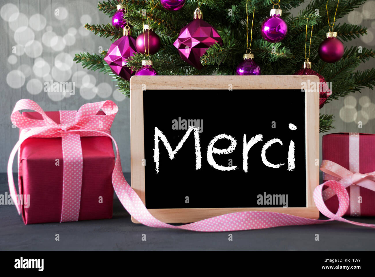 Merci thank in french pink hi-res stock photography and images - Alamy