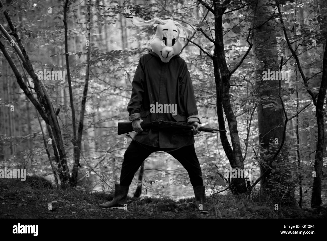 white rabbit hunter Stock Photo - Alamy