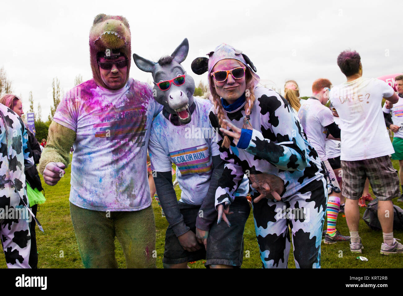 The Color runners wear all kinds of costumes at the Color Run in ...