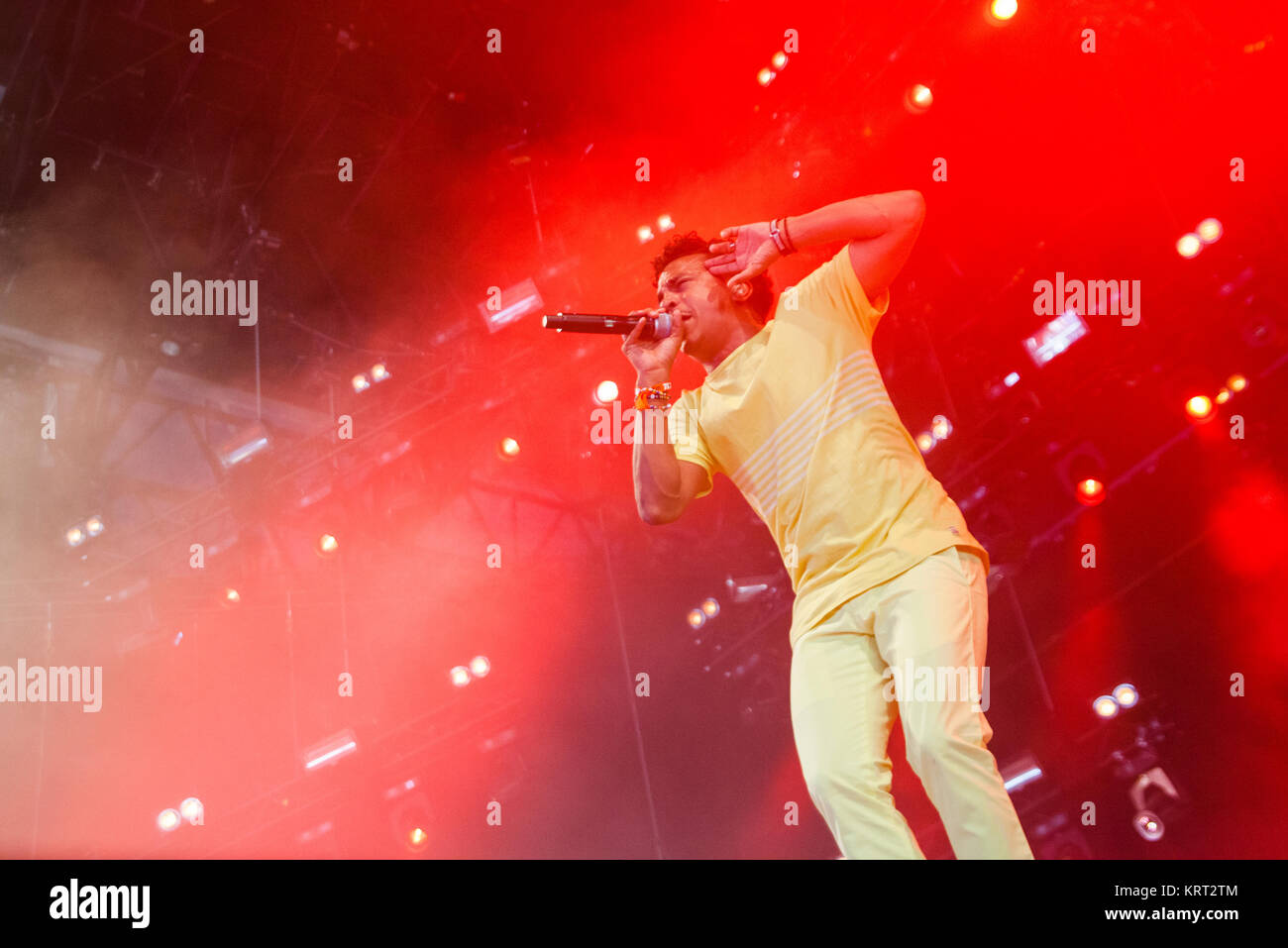 The Swedish rapper and reggae singer Timbuktu performs a live concert ...