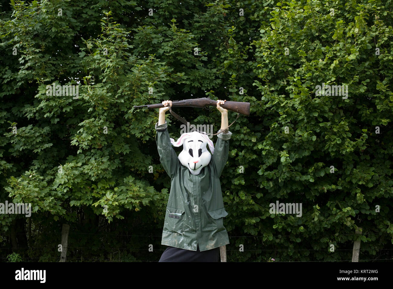 white rabbit hunter Stock Photo - Alamy