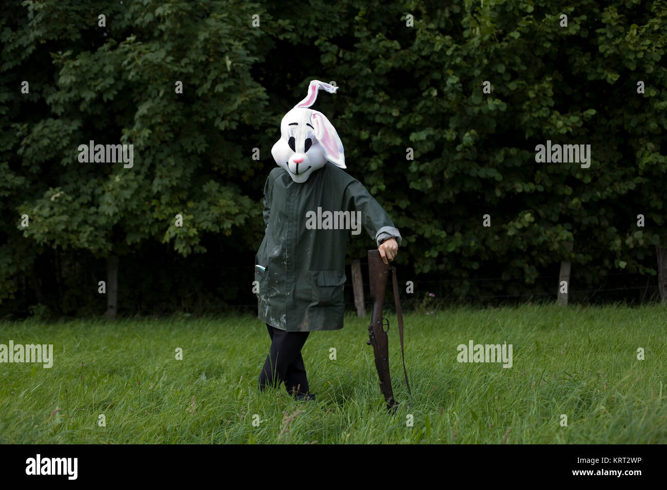 white rabbit hunter Stock Photo - Alamy