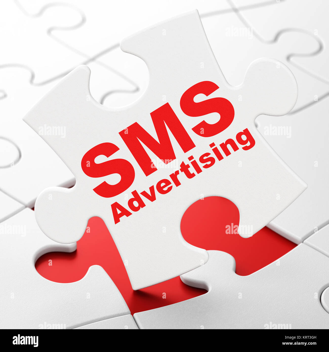 Marketing concept: SMS Advertising on White puzzle pieces background ...