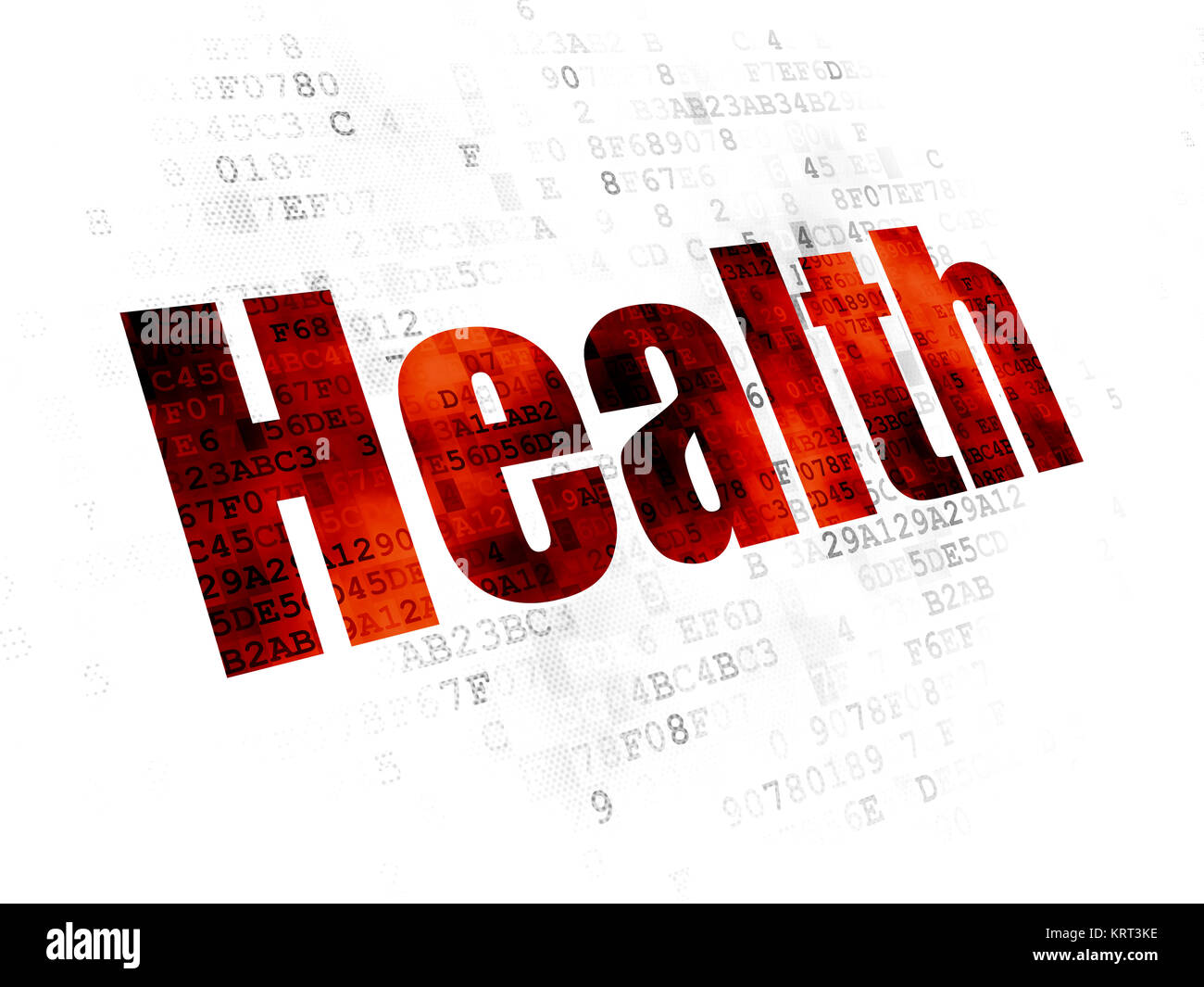 Healthcare concept: Pixelated red text Health on Digital background ...