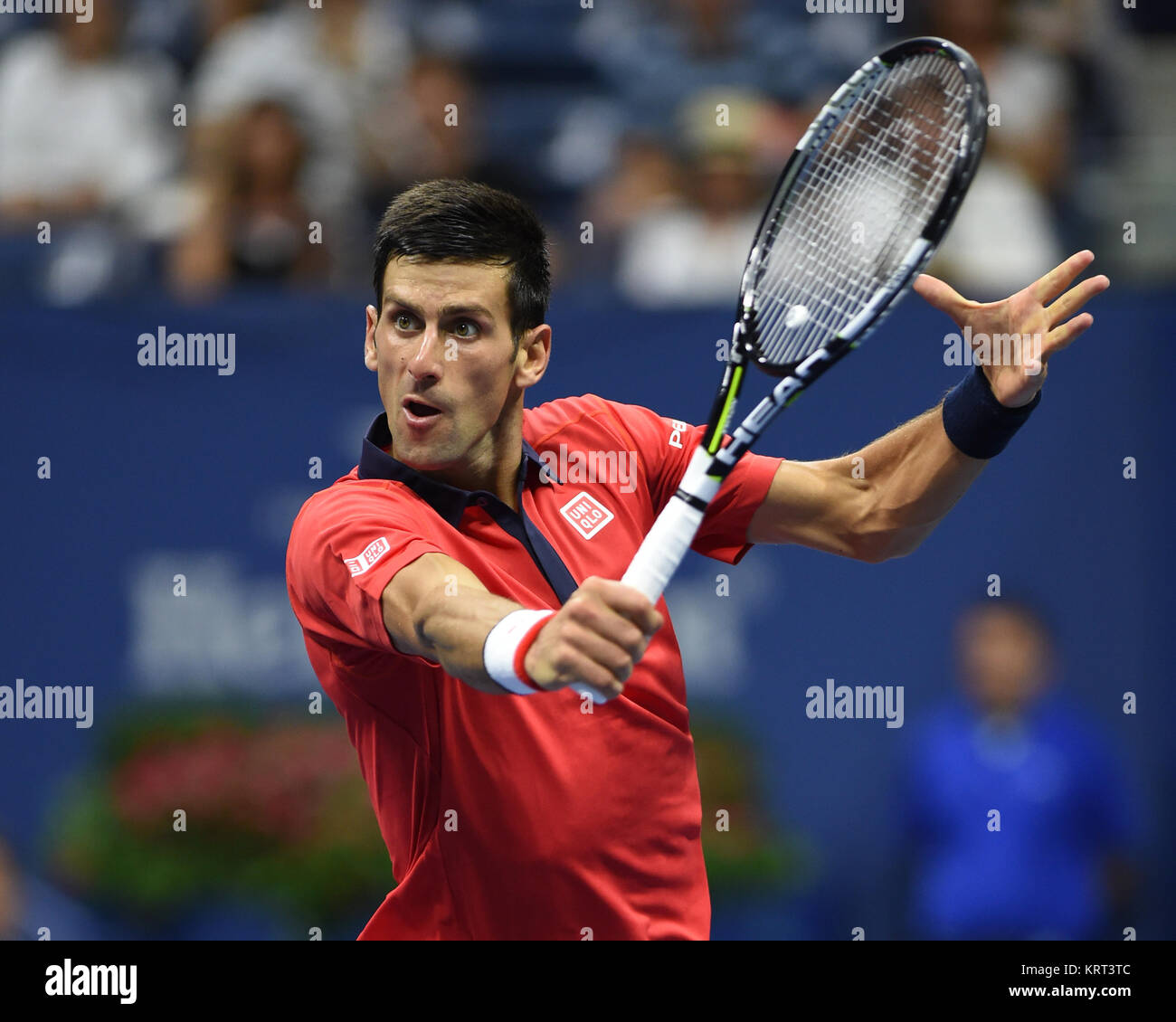 NEW YORK, NY - SEPTEMBER 06: Novak Djokovic on day seven of the 2015 US ...