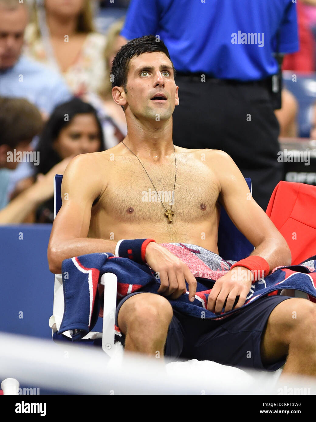 NEW YORK, NY - SEPTEMBER 06: Novak Djokovic on day seven of the 2015 US ...