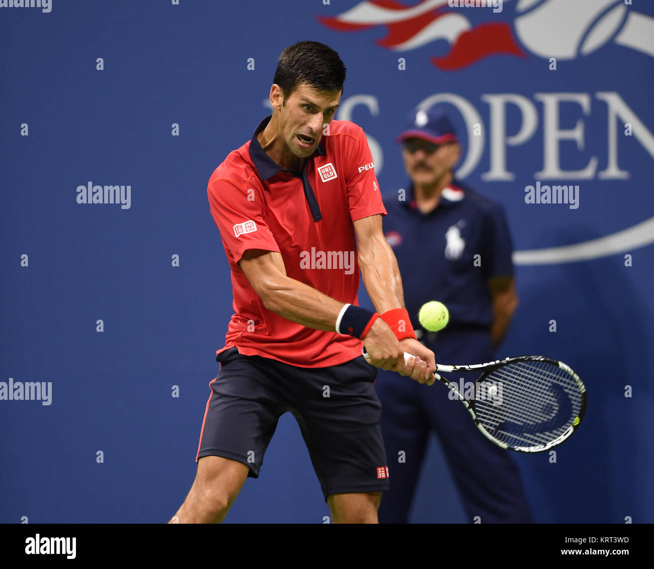 NEW YORK, NY - SEPTEMBER 06: Novak Djokovic on day seven of the 2015 US ...
