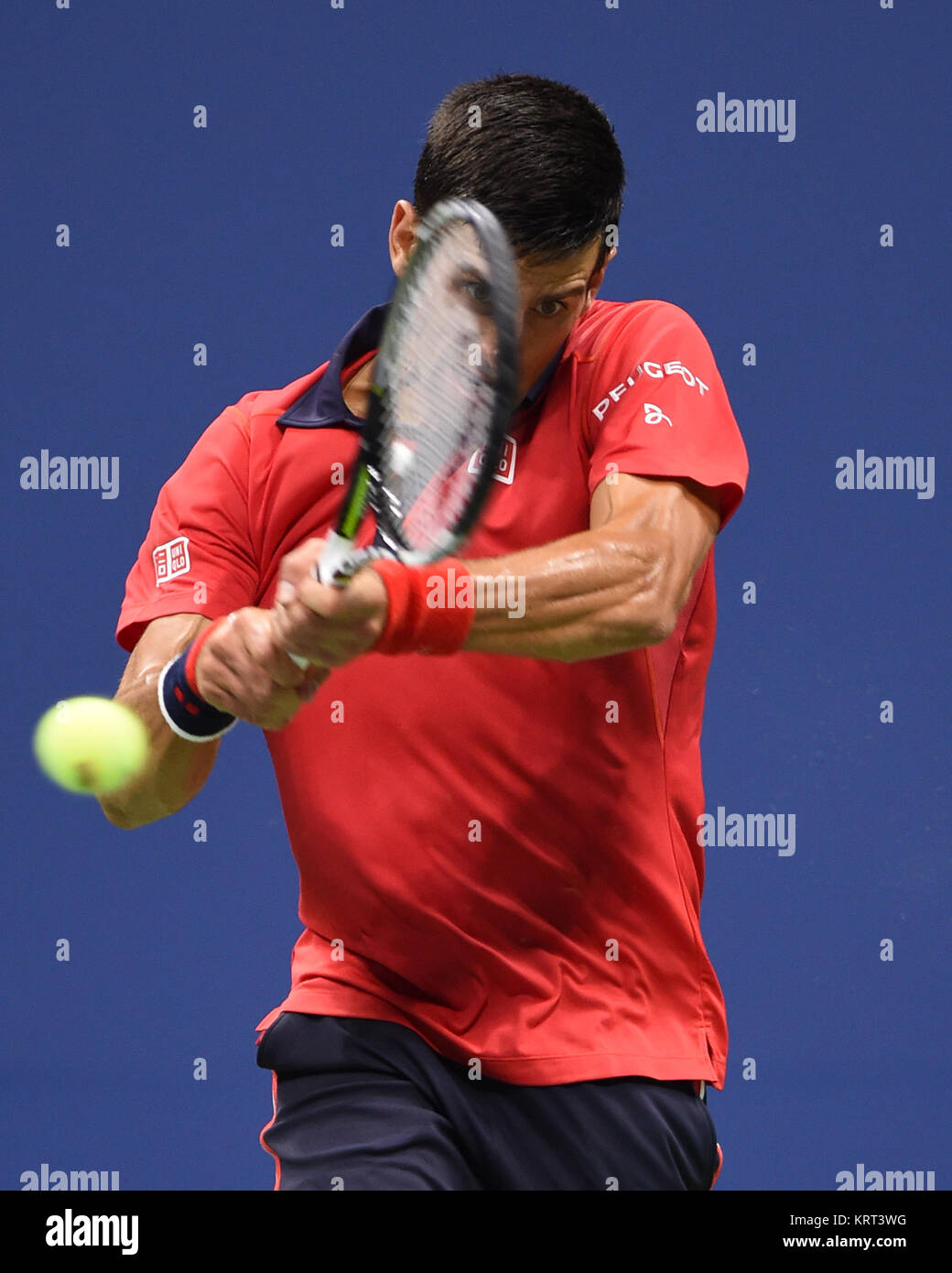 NEW YORK, NY - SEPTEMBER 06: Novak Djokovic on day seven of the 2015 US ...