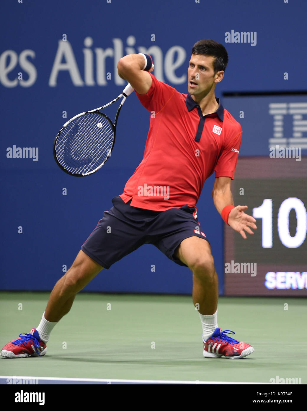 NEW YORK, NY - SEPTEMBER 06: Novak Djokovic on day seven of the 2015 US ...