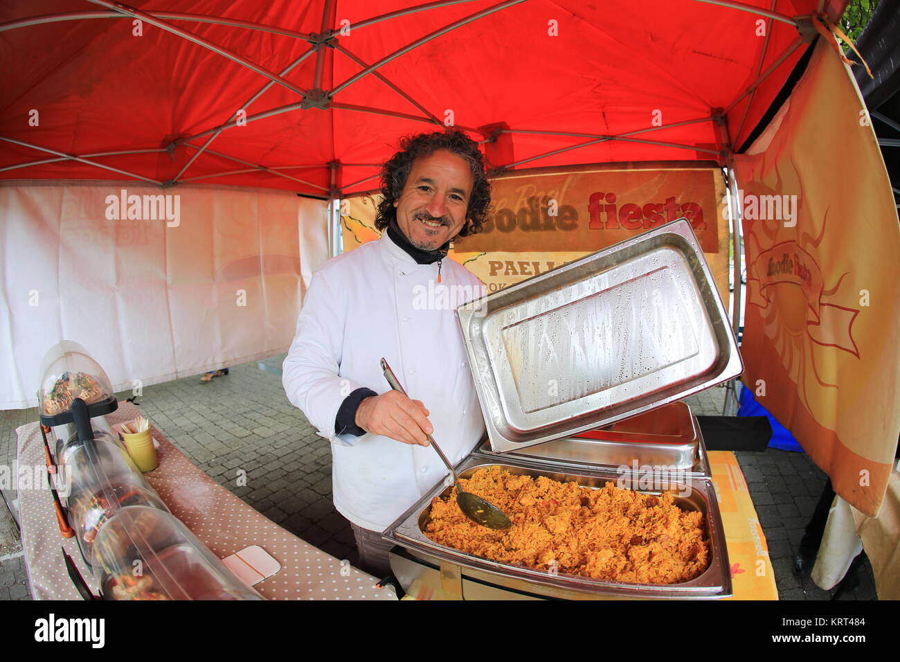 Paella at a farmers market in Tralee, Co. Kerry Stock Photo - Alamy
