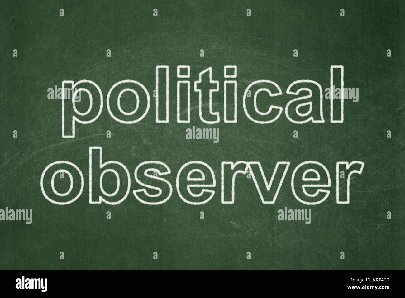 Political concept: text Political Observer on Green chalkboard ...