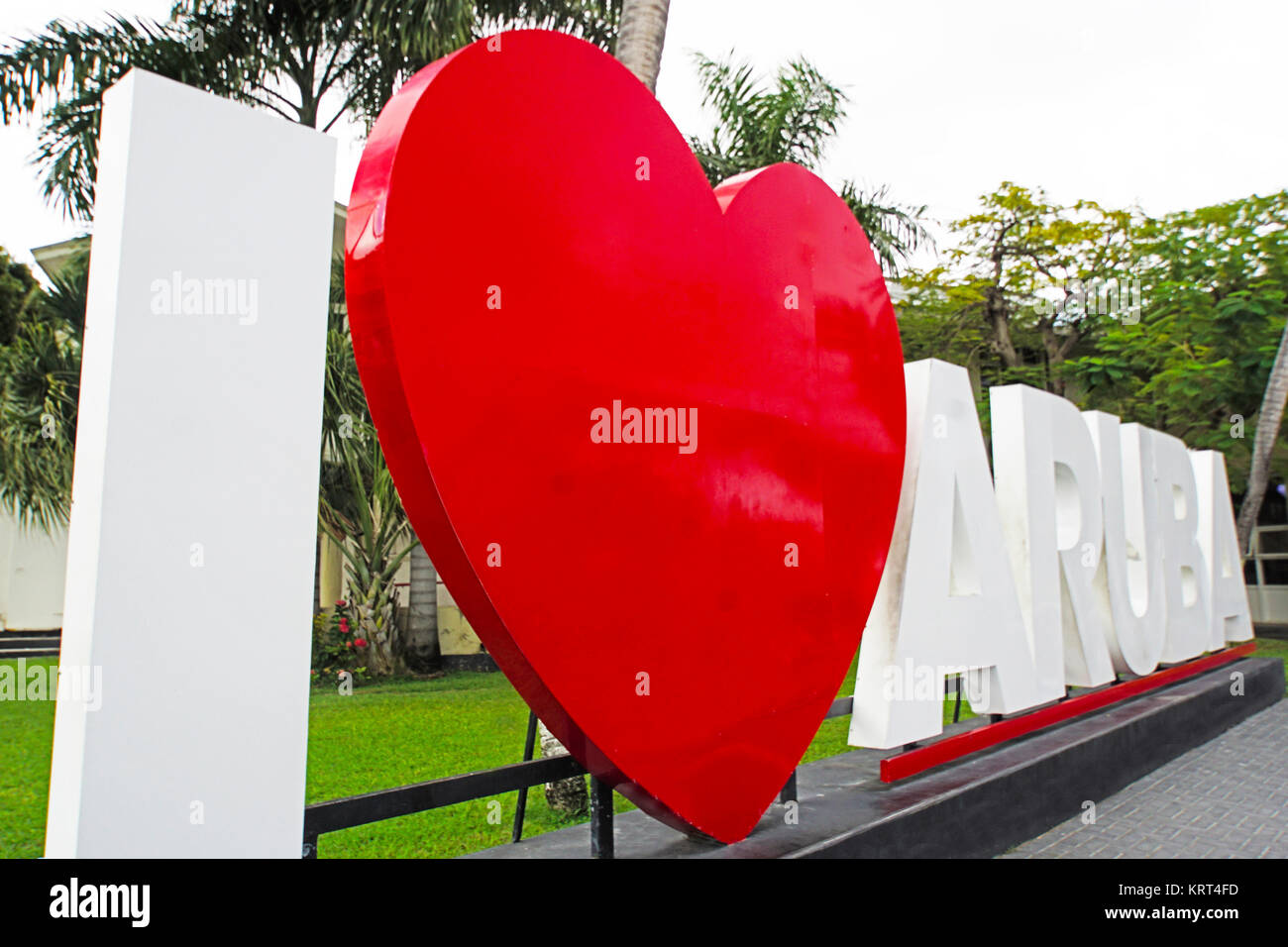 I Love Aruba sign in Oranjestad on the island of Aruba Stock Photo - Alamy