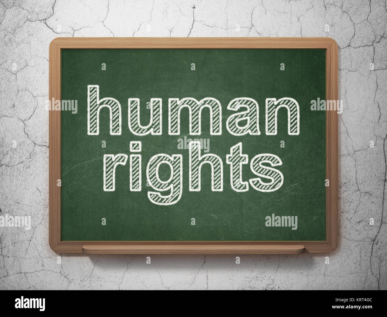 Politics concept: text Human Rights on Green chalkboard on grunge wall ...