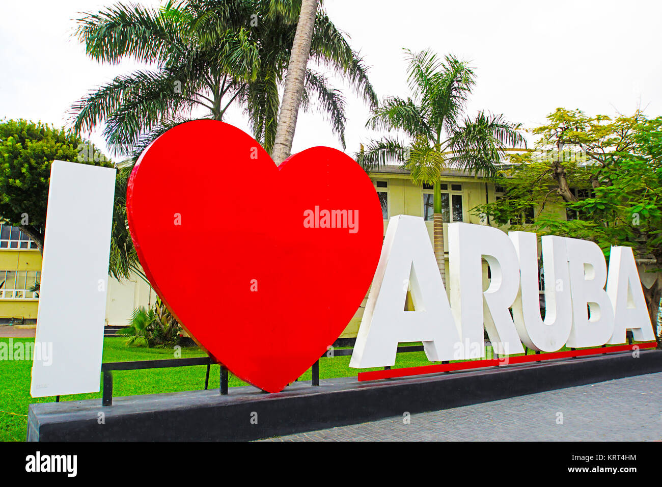 I Love Aruba sign in Oranjestad on the island of Aruba Stock Photo - Alamy