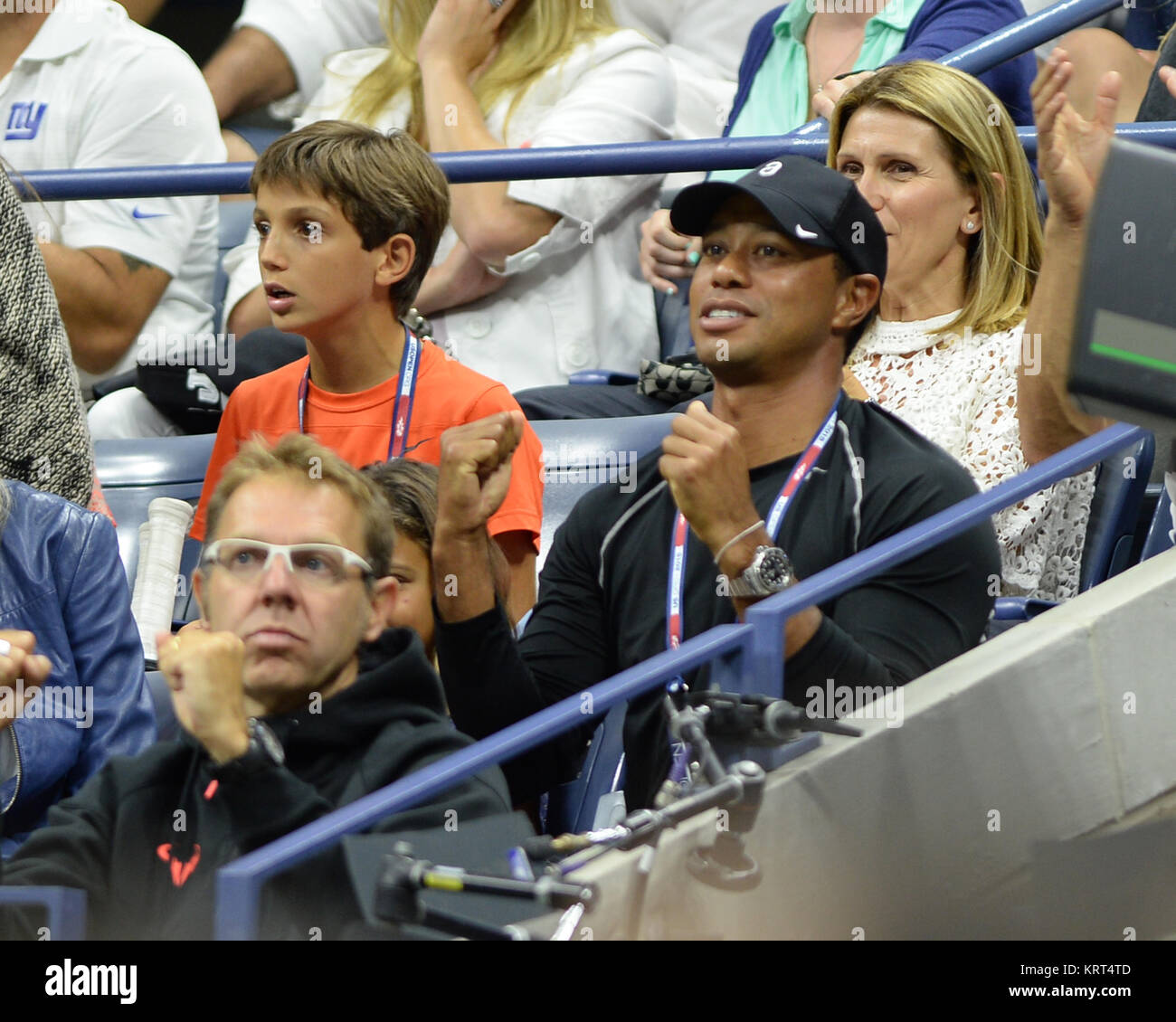 NEW YORK, NY - SEPTEMBER 04: Sam Alexis Woods, Tiger Woods on Day five ...