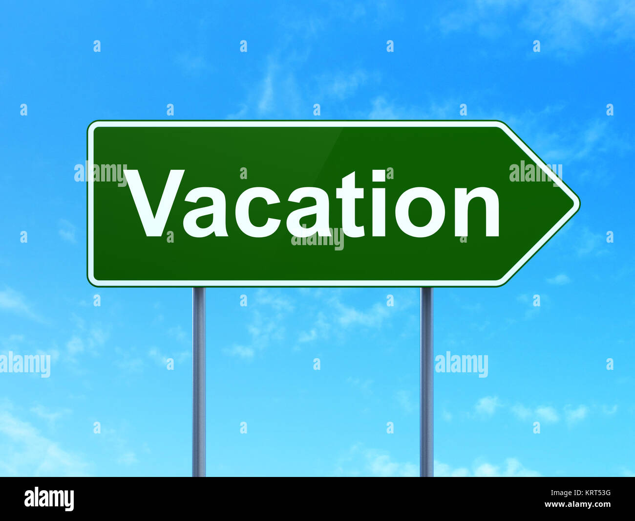 Travel concept: Vacation on road sign background Stock Photo - Alamy