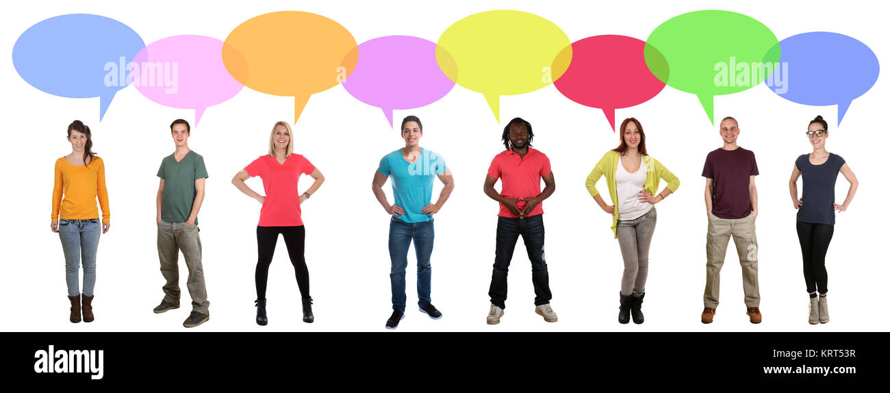 say people laugh multicultural people talk a lot of people group speech ...