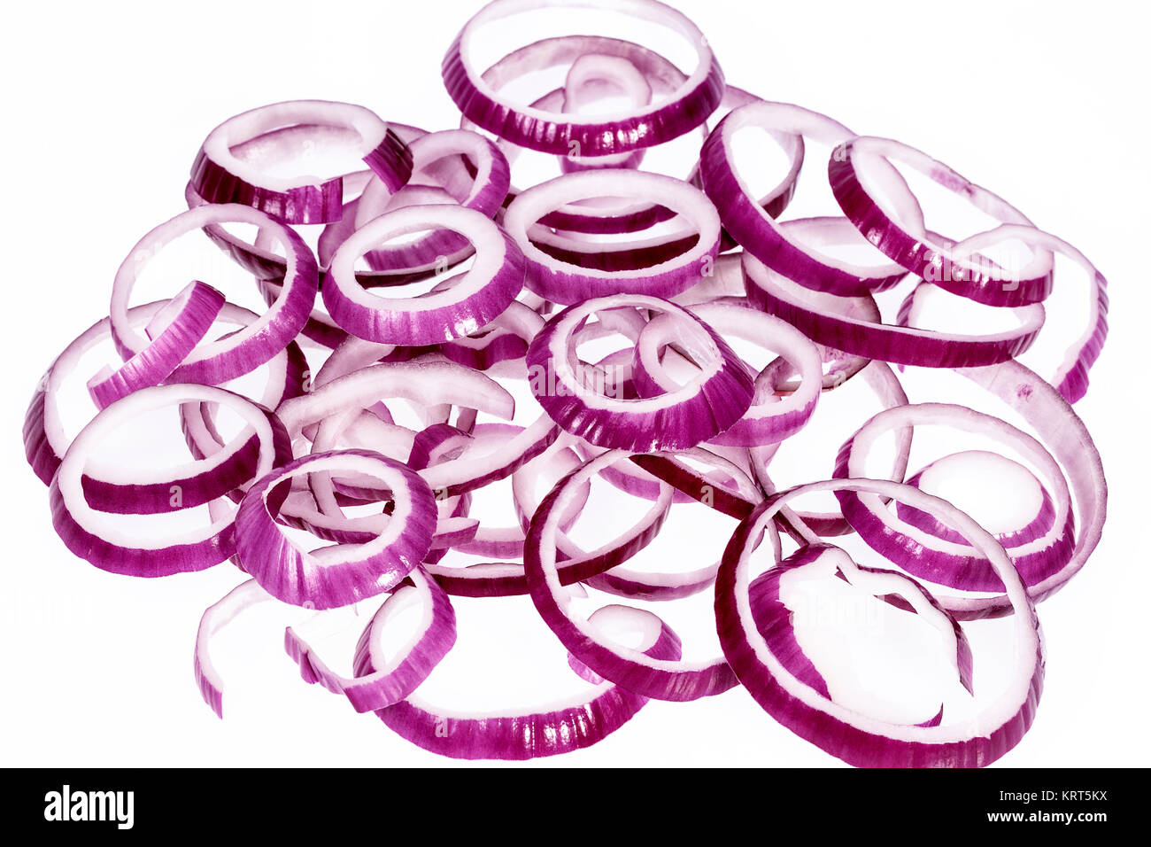 Red onion slices on white background, close up Stock Photo - Alamy