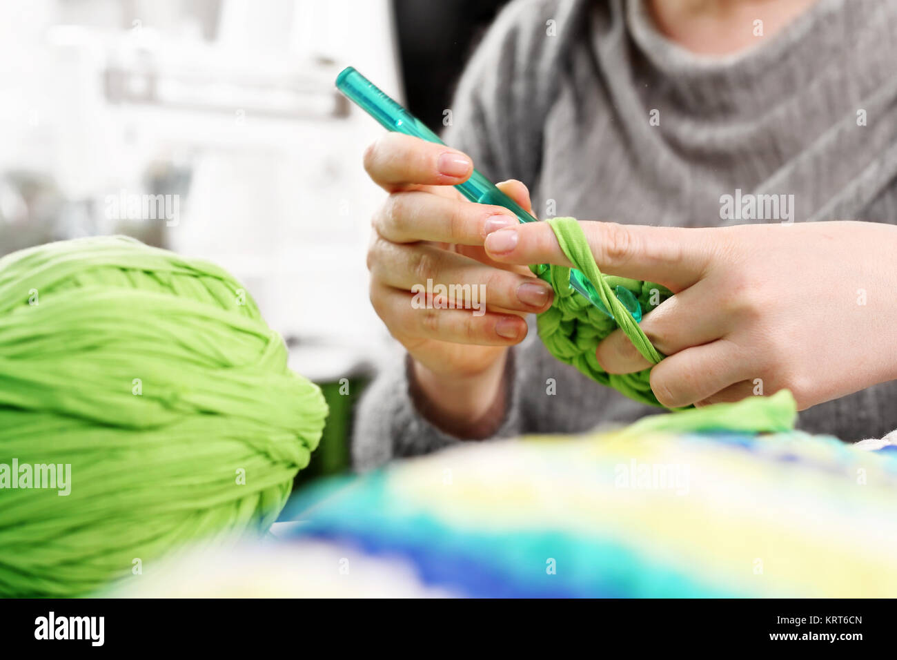 Hand Woman Crocheting High Resolution Stock Photography and Images - Alamy