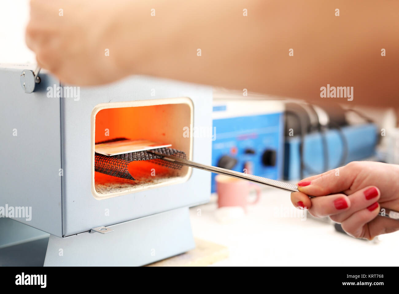 ceramic firing in the kiln chamber Stock Photo - Alamy