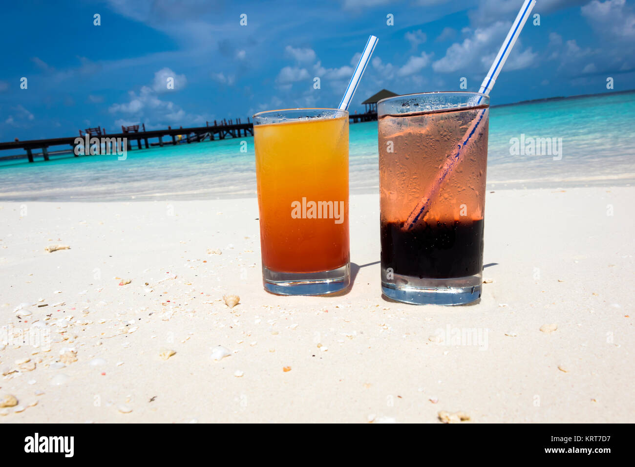 Cocktails in the Maldives Stock Photo - Alamy