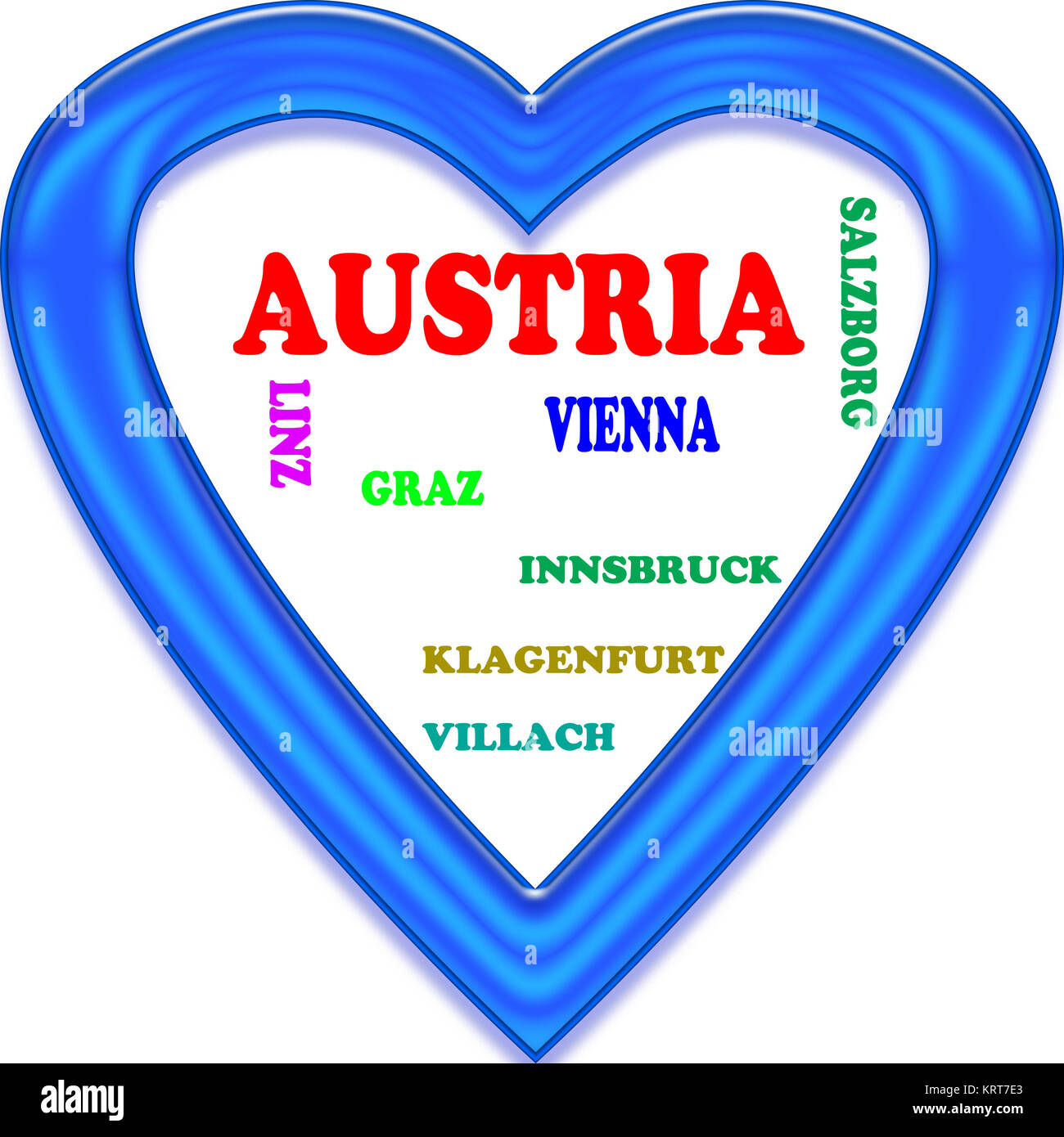 Contry of the Europe and cities in the form of the heart as background ...