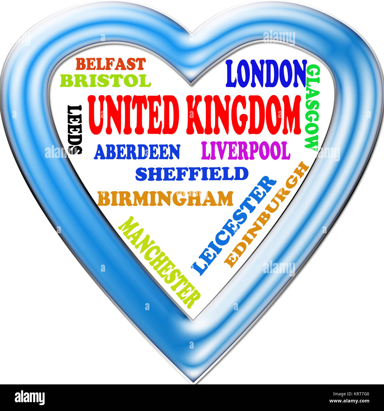 Contry of the Europe and cities in the form of the heart as background ...