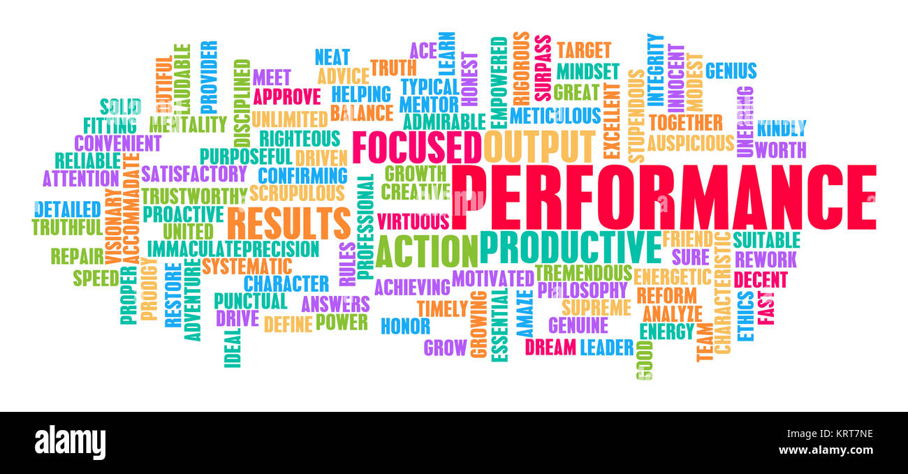 Performance Word Cloud Concept Stock Photo - Alamy