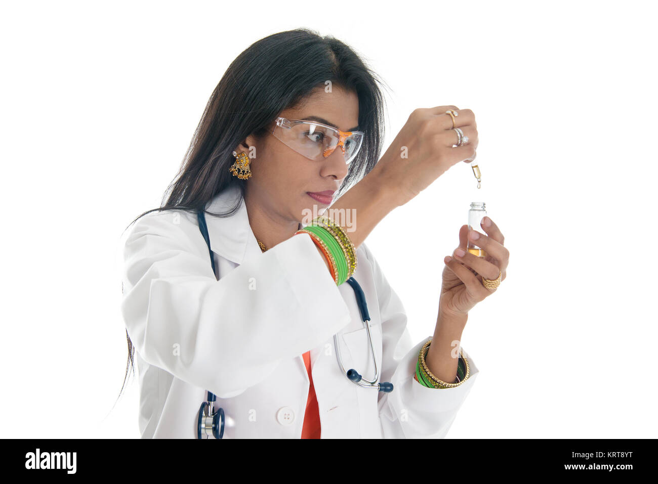 Female doctor doing medical test Stock Photo - Alamy
