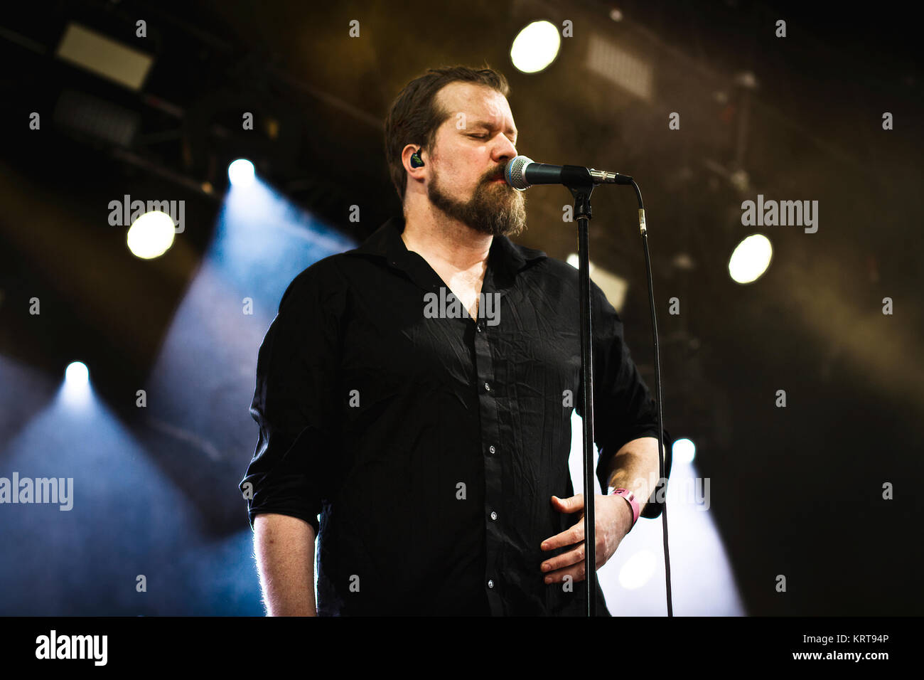 The American singer John Grant pictured live on stage at Roskilde ...