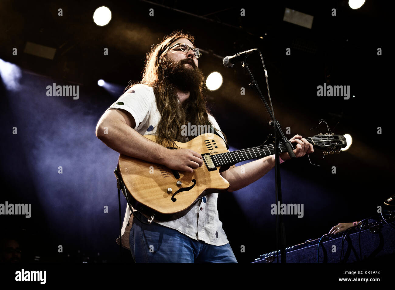 Singer and musician with his characteristic long hair and beard is ...