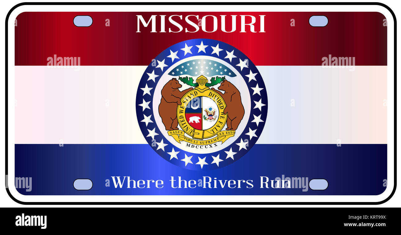 Missouri License Flag Plate Stock Photo - Alamy