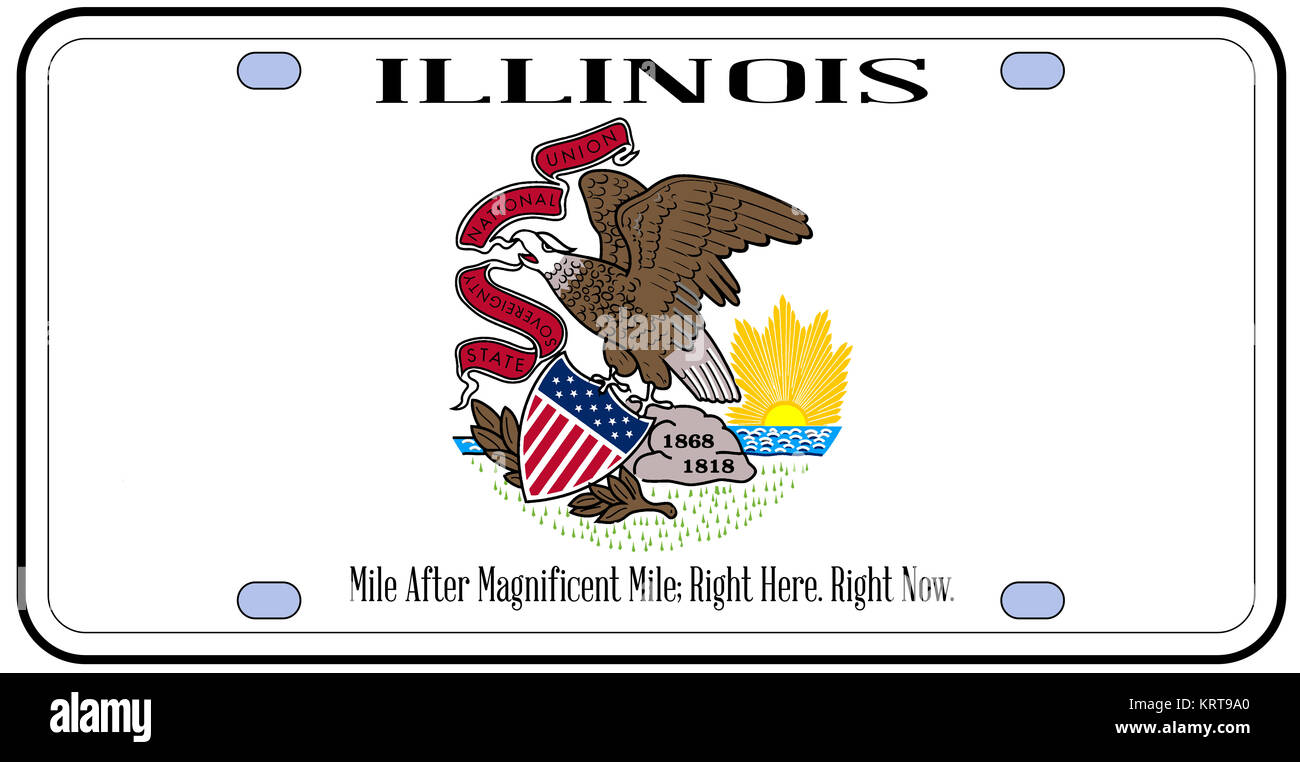 Illinois Flag License Plate Stock Photo - Alamy