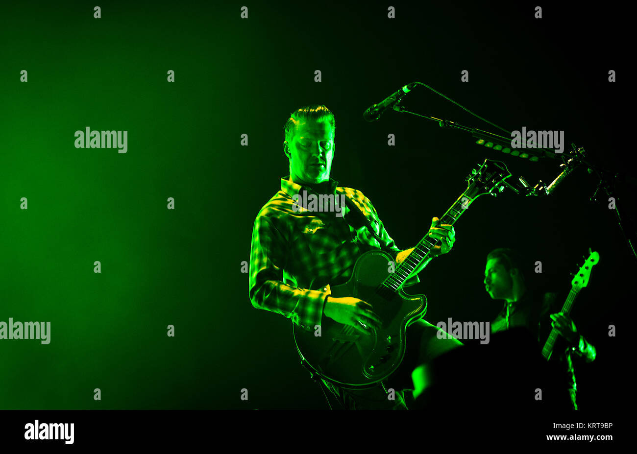 Lead singer and guitarist Josh Homme from the American rock band Queens ...