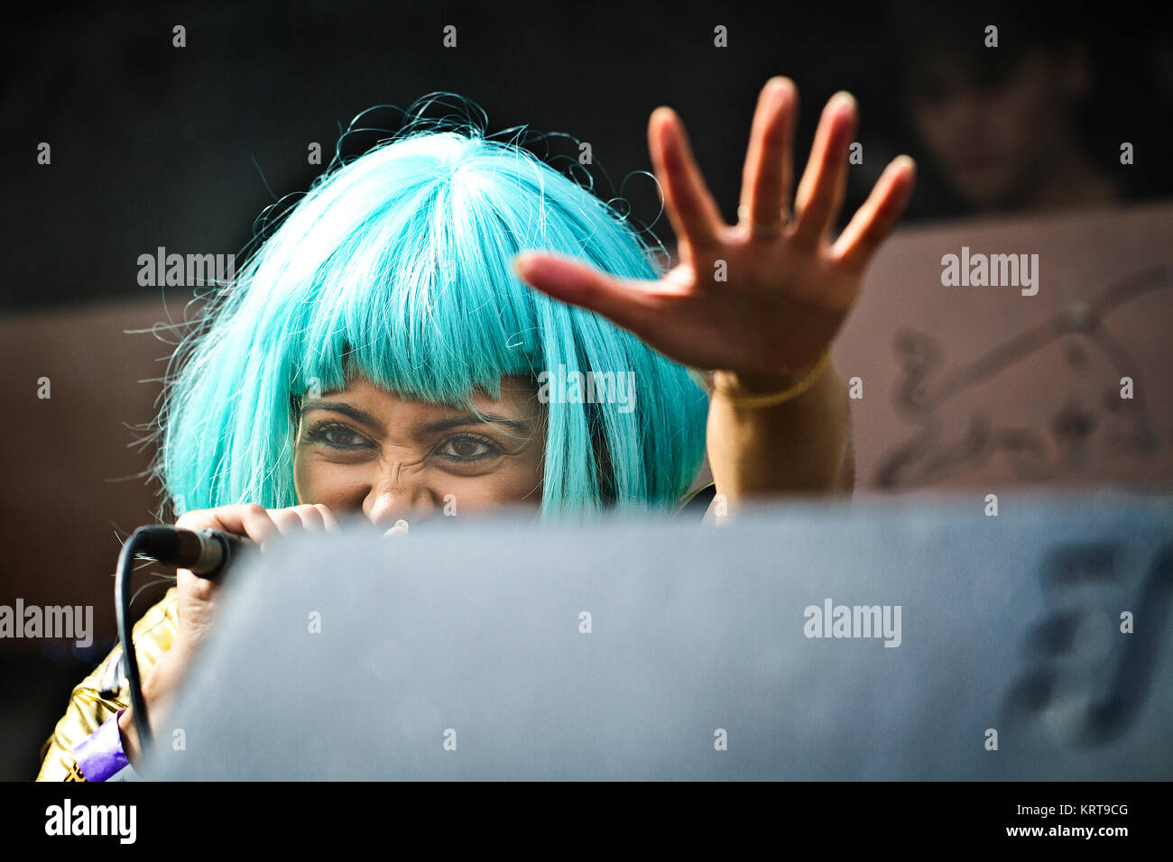 The multinational music trio Alo Wala performs a live concert at the ...