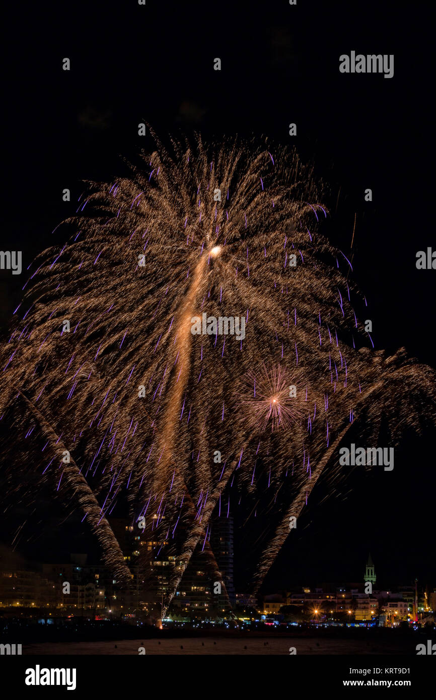 Fireworks light up the sky with dazzling display in Palamos, town in ...