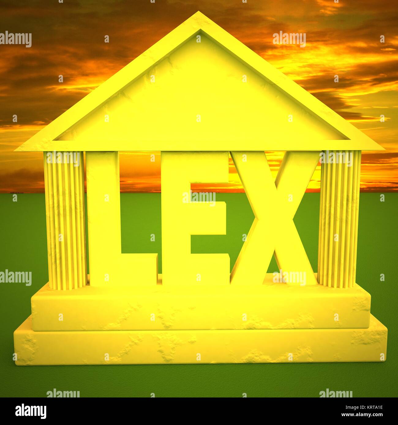 Classic temple with word Lex Stock Photo - Alamy