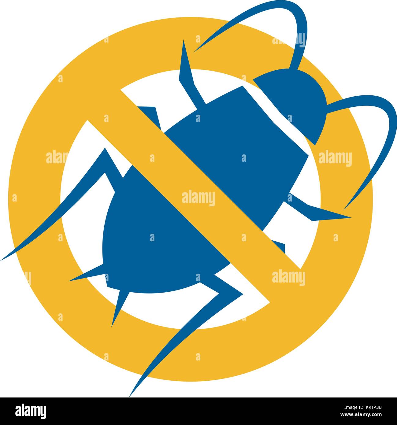 Icon style illustration for Stop Cockroach showing a cockroach set ...