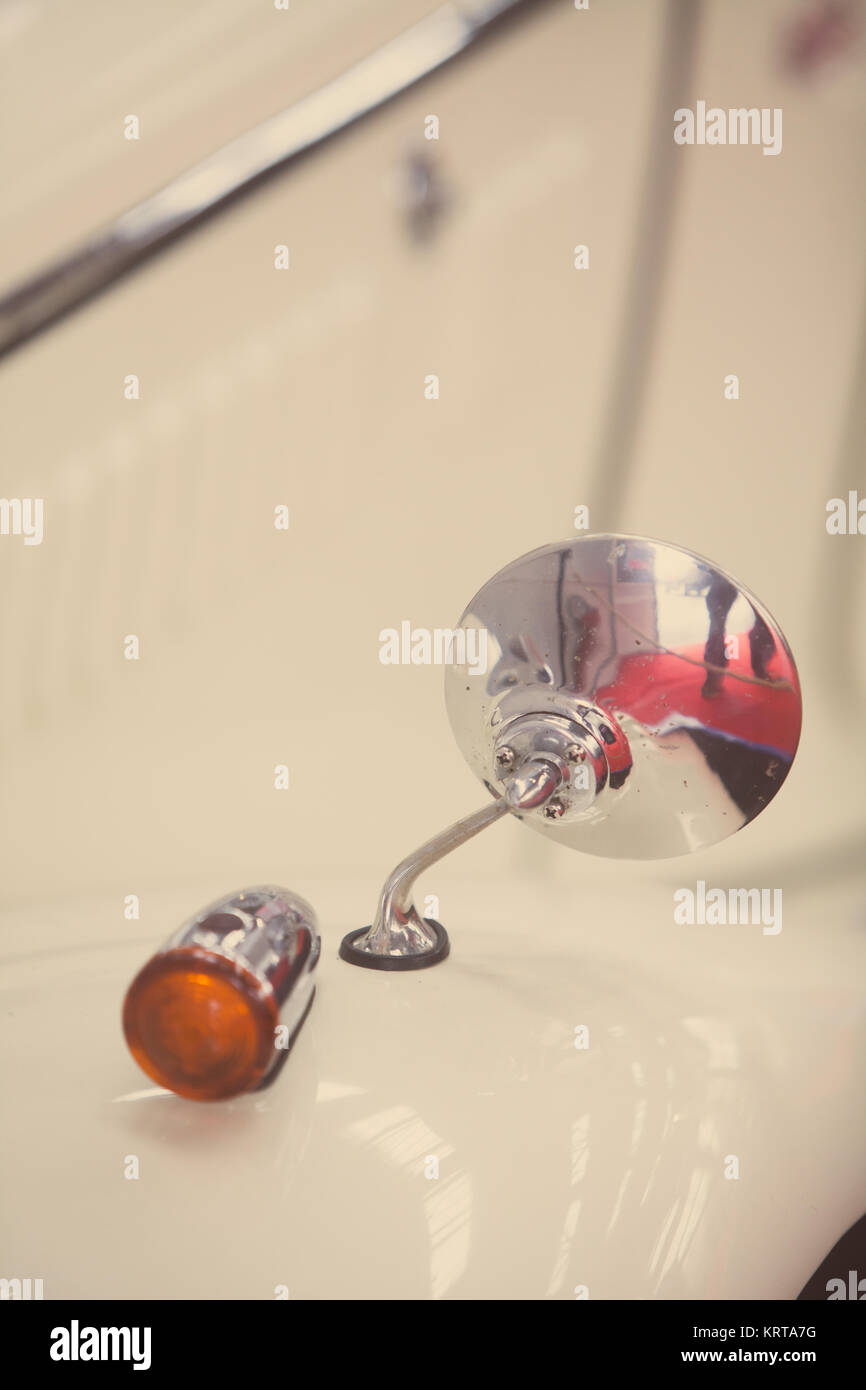 Vintage car mirror and turn signal Stock Photo - Alamy
