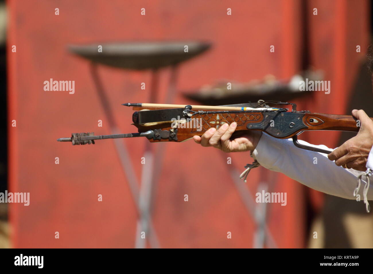medieval wooden crossbow in exibition Stock Photo - Alamy