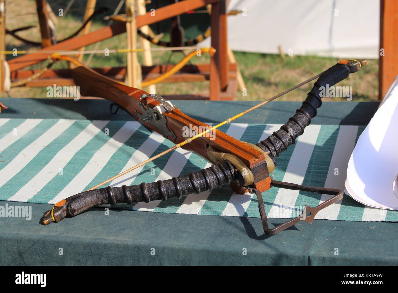 medieval wooden crossbow in exibition Stock Photo - Alamy