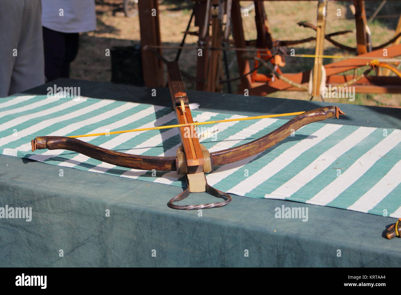 medieval wooden crossbow in exibition Stock Photo - Alamy