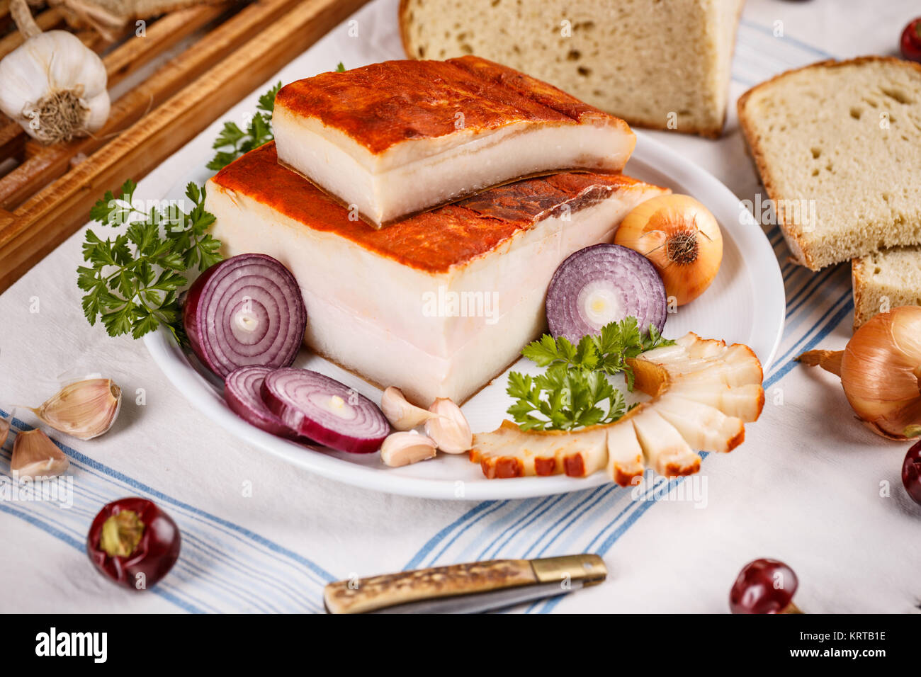 Raw pork lard Stock Photo - Alamy