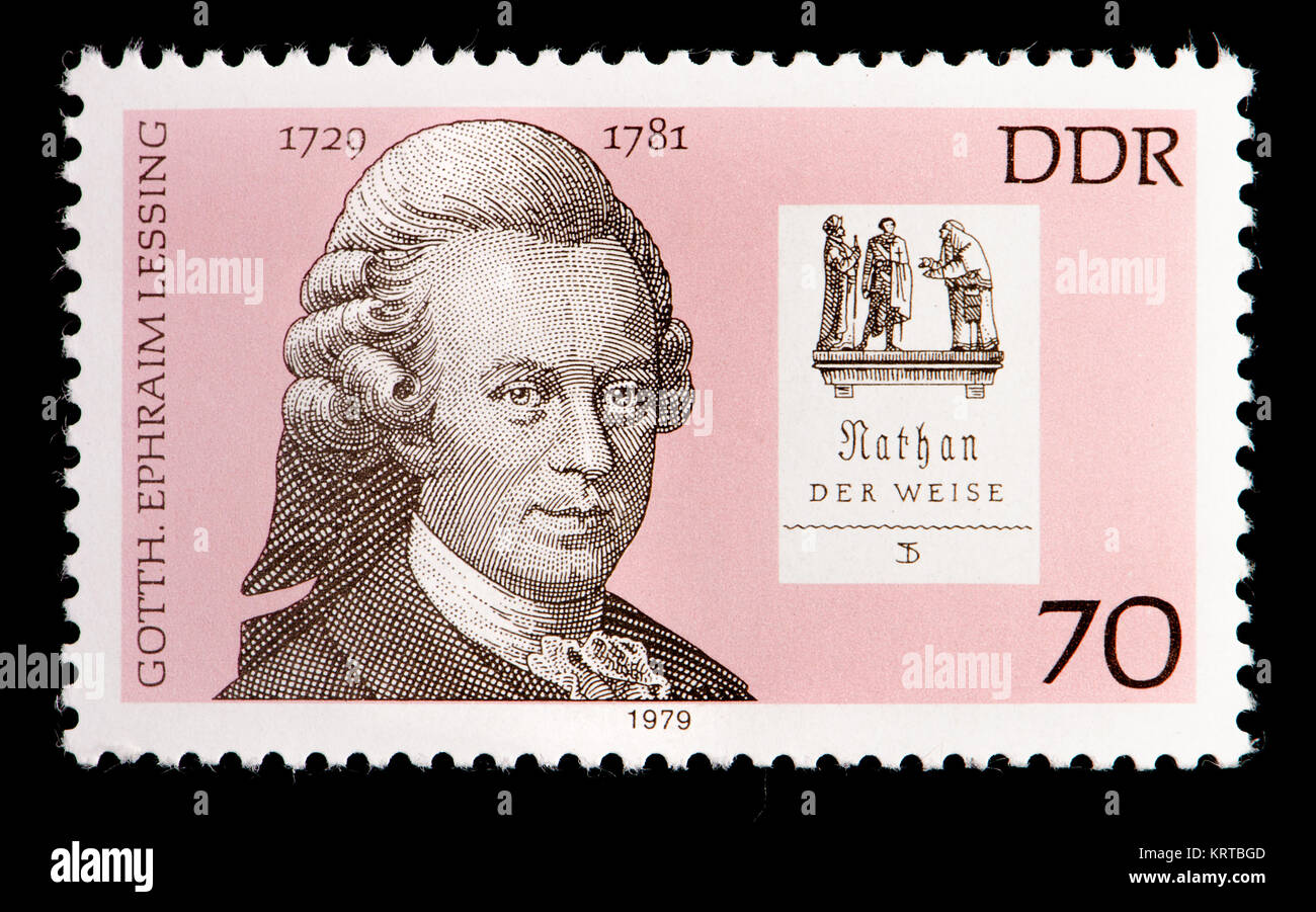 East German (DDR) postage stamp (1979): Gotthold Ephraim Lessing (1729 ...