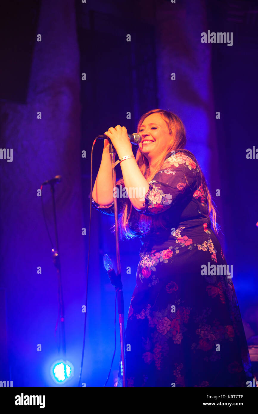 The Icelandic electro-pop band FM Belfast performs a live concert at ...